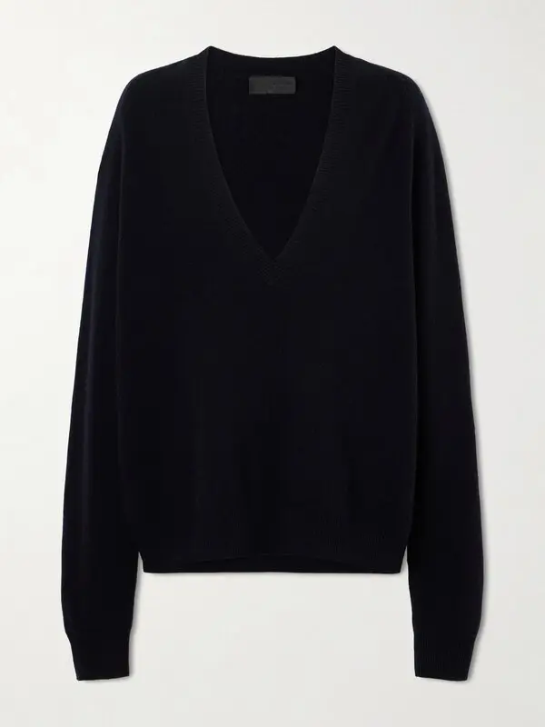 NILI LOTAN Feron Cashmere V-neck Sweater - Blue