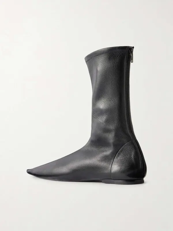 Khaite Marlene Leather Ankle Boots