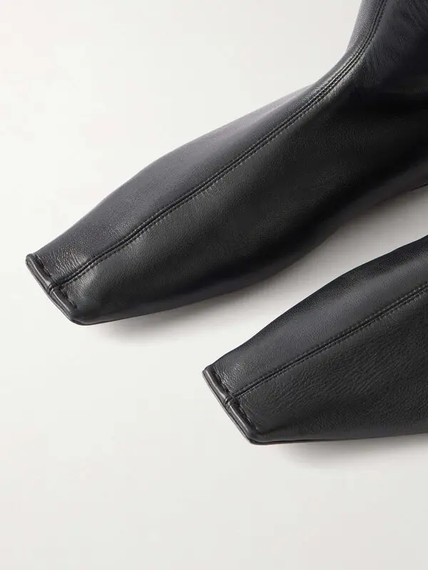 Khaite Marlene Leather Ankle Boots