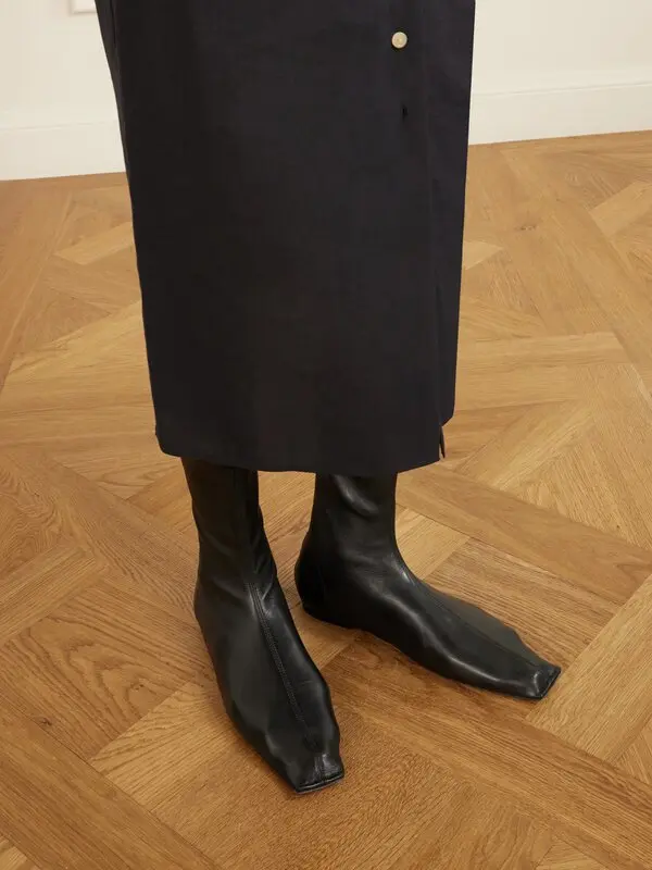 Khaite Marlene Leather Ankle Boots