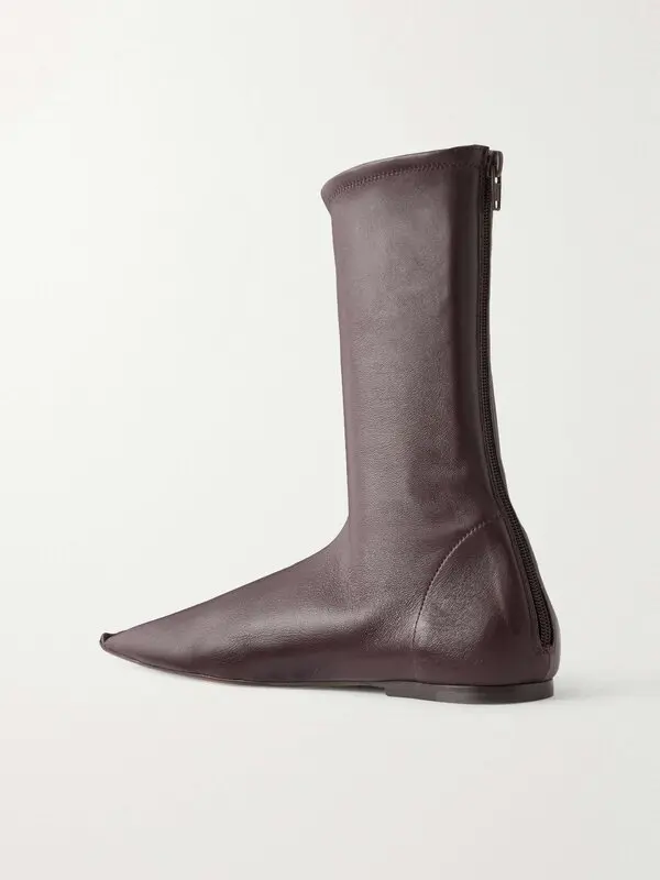 Khaite Marlene Leather Ankle Boots