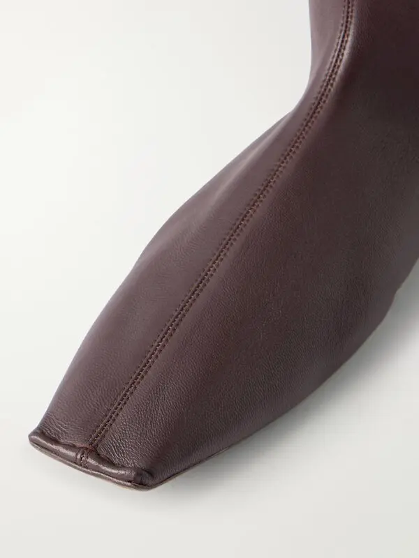 Khaite Marlene Leather Ankle Boots - Brown