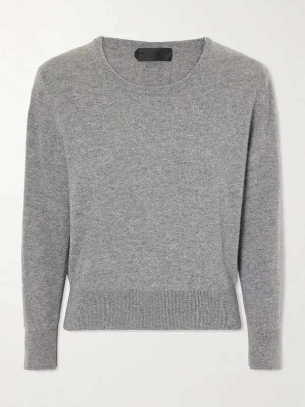 NILI LOTAN Tamra Cashmere Sweater - Light Gray