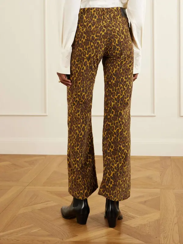 R13 Joan Cropped Animal-print Flared Jeans - Leopard Print