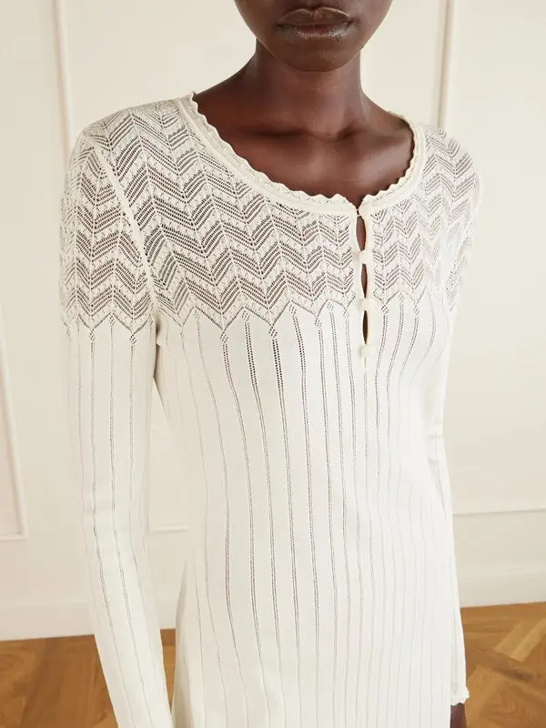 Alexander McQueen Embroidered Ribbed-knit Mini Dress