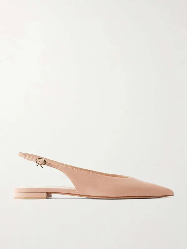 GIANVITO ROSSI Robbie Suede Slingback Ballet Flats
