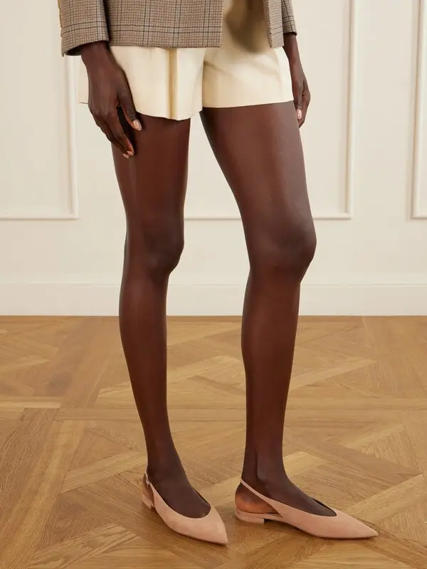 GIANVITO ROSSI Robbie Suede Slingback Ballet Flats