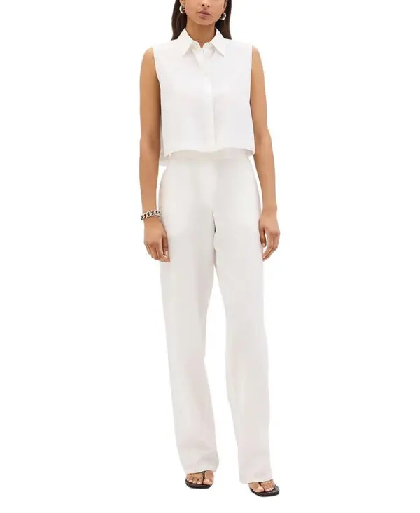 Another Tomorrow Cropped Sleeveless Shirt