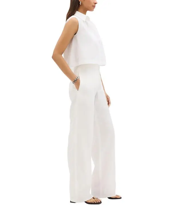 Another Tomorrow Cropped Sleeveless Shirt