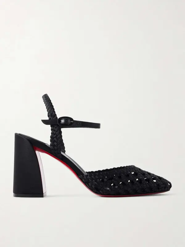 CHRISTIAN LOUBOUTIN Jane Pump Nandina 85 Satin-crepe Pumps - Black