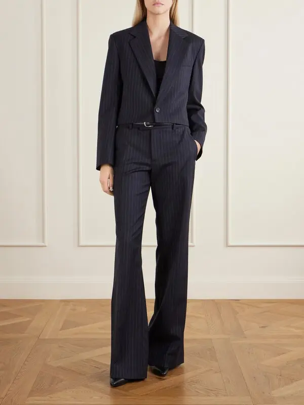 NILI LOTAN Swan Striped Wool-blend Blazer