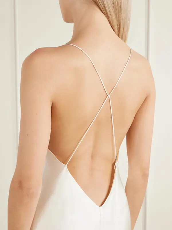 NILI LOTAN Ira Silk-charmeuse Gown - Neutrals