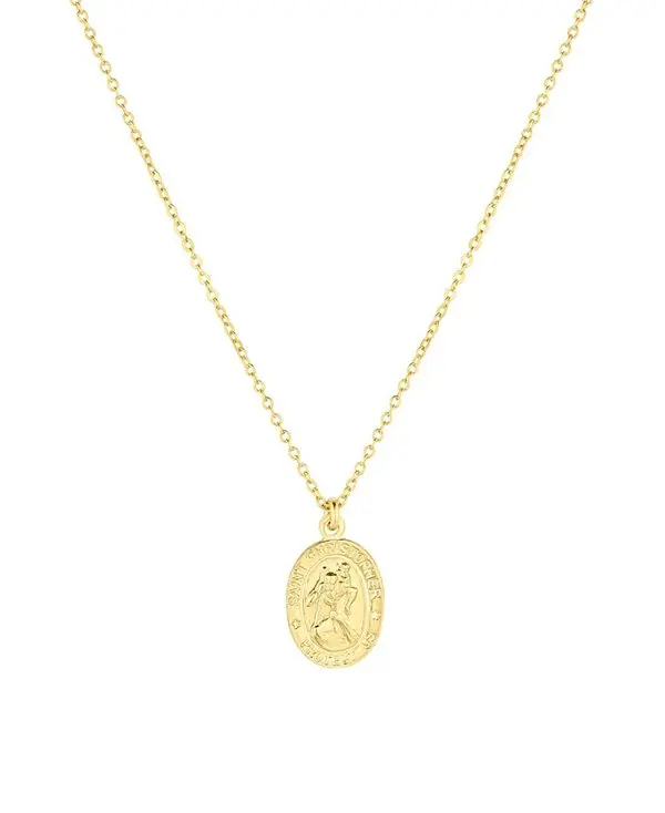 SET & STONES St. Christopher Charm Necklace - Gold