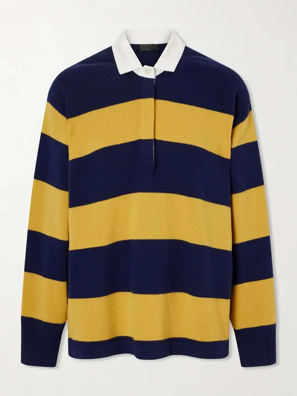 NILI LOTAN Rashida Striped Wool And Cashmere-blend Polo Sweater - Multi