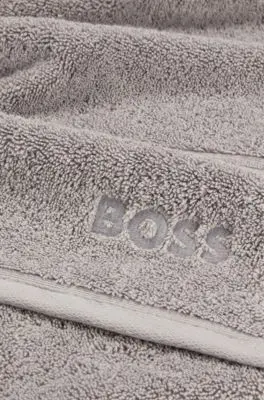 BOSS Cotton Bath Towel In With Embroidered Logo