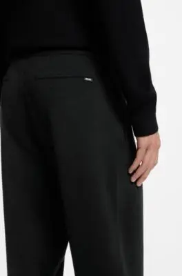 BOSS Cuffed Tracksuit Bottoms In Virgin Wool