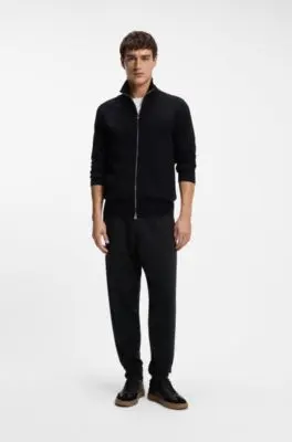 BOSS Cuffed Tracksuit Bottoms In Virgin Wool