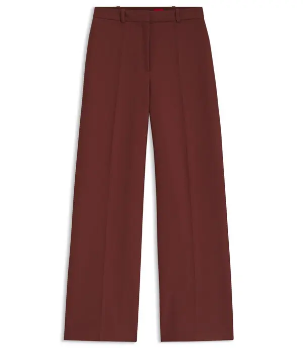 Hugo Regular-fit Wide-leg Stretch Pants - Brown