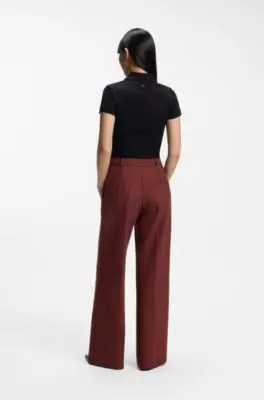 Hugo Regular-fit Wide-leg Stretch Pants - Brown