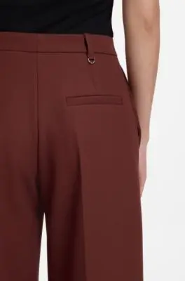 Hugo Regular-fit Wide-leg Stretch Pants - Brown