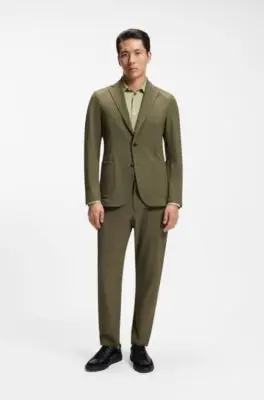 BOSS Slim-fit Shirt In Structured Performance Stretch Fabric