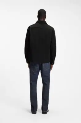 Hugo Oversized-fit Overshirt In Stretch-cotton Canvas