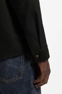 Hugo Oversized-fit Overshirt In Stretch-cotton Canvas
