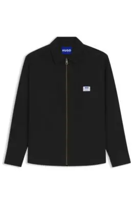 Hugo Oversized-fit Overshirt In Stretch-cotton Canvas