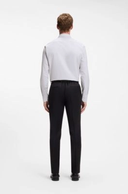 BOSS Regular-fit Shirt In Structured Cotton - Light Green