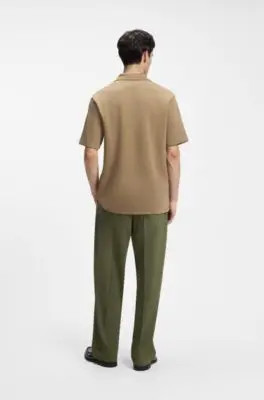 Hugo Structured Cotton-blend Polo Shirt With Johnny Collar