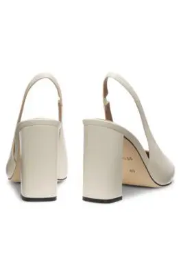 BOSS Heeled Leather Pumps With Slingback Strap
