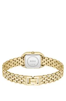 BOSS Gold-effect Watch With Silver-white Dial