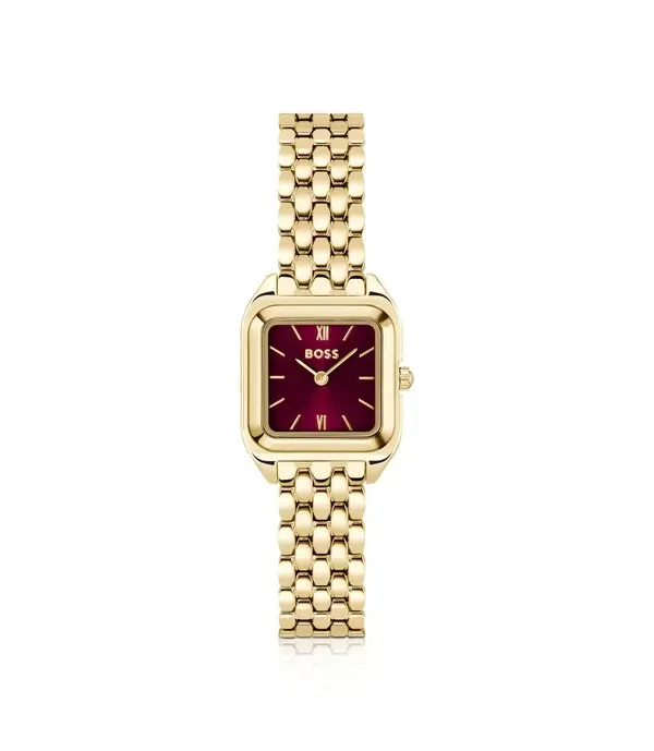 BOSS Mae Burgundy-dial Watch In Gold-tone Steel - Assorted Pre Pack