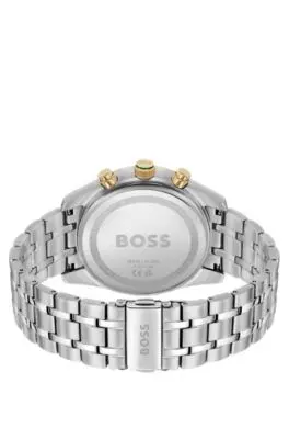 BOSS Skytraveller Two-tone Chronograph Watch With Green Dial