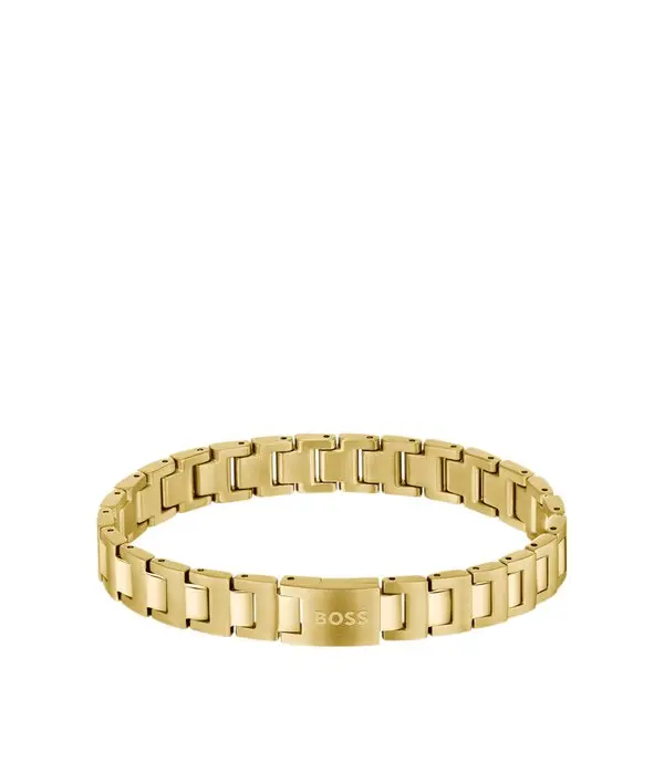 BOSS Gold-tone Cuff With Logo Clasp