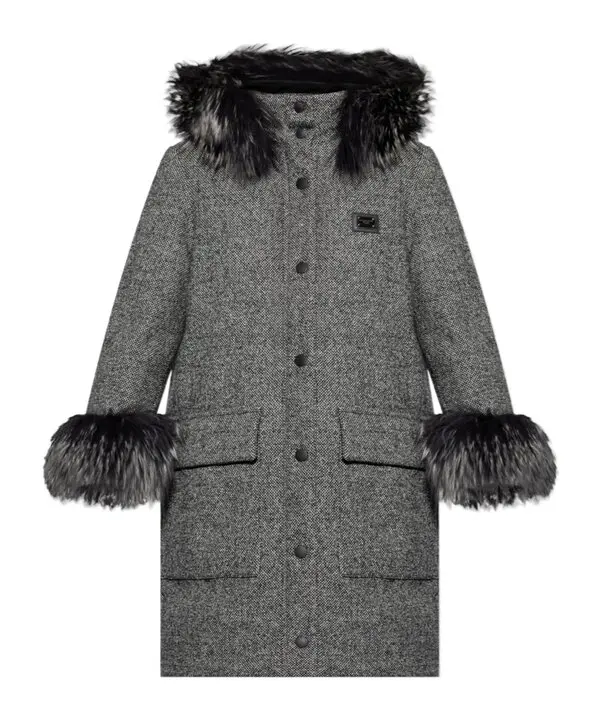 Dolce & Gabbana Dolce Gabbana Logo Plaque Coat