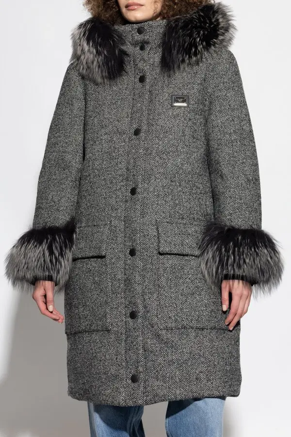 Dolce & Gabbana Dolce Gabbana Logo Plaque Coat