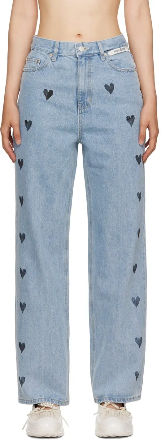 KIMHEKIM Heart Stamped Jeans