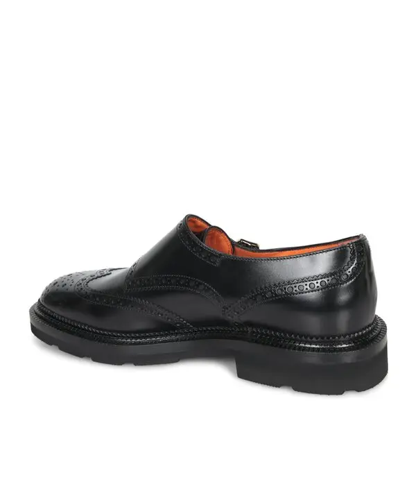 Santoni Round Toe Buckled Loafers