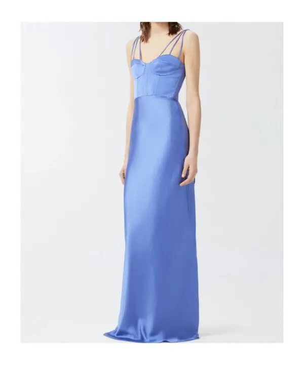 Pinko Fringed Satin Long Dress