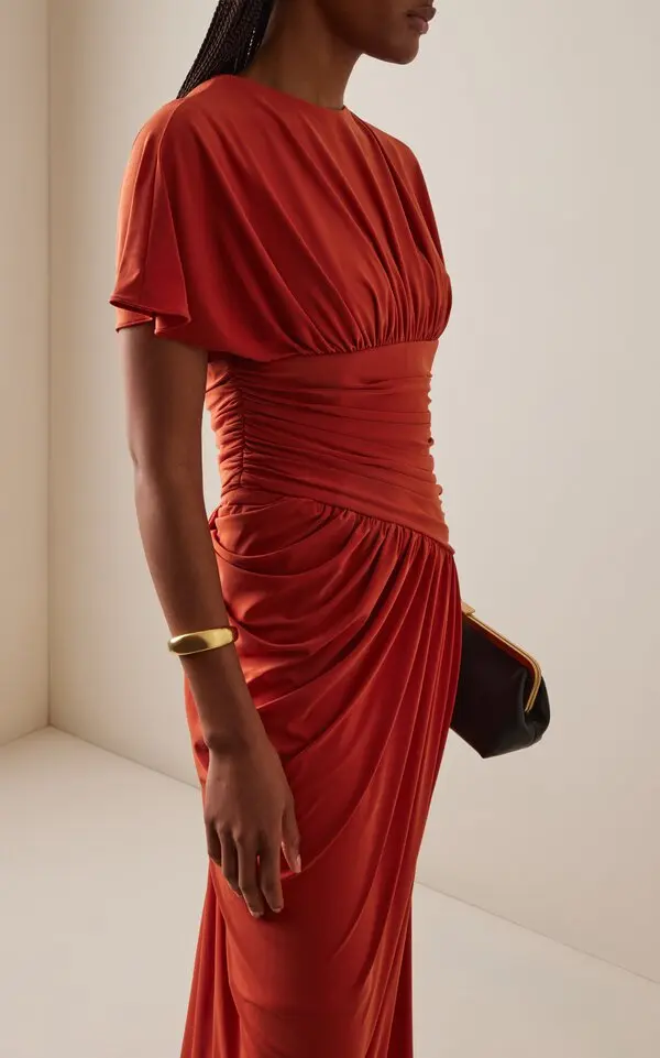 Amsale Asymmetric Matte Jersey Gown