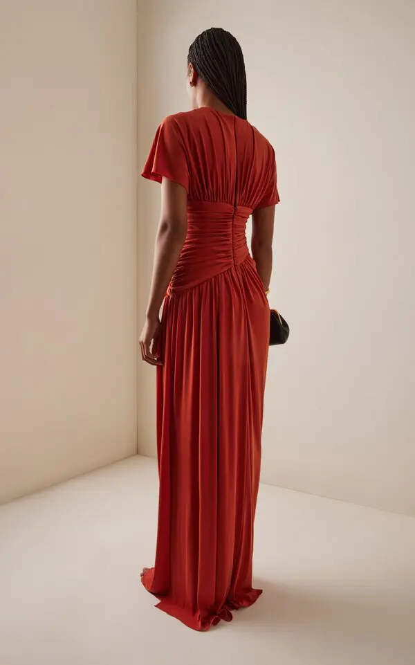 Amsale Asymmetric Matte Jersey Gown