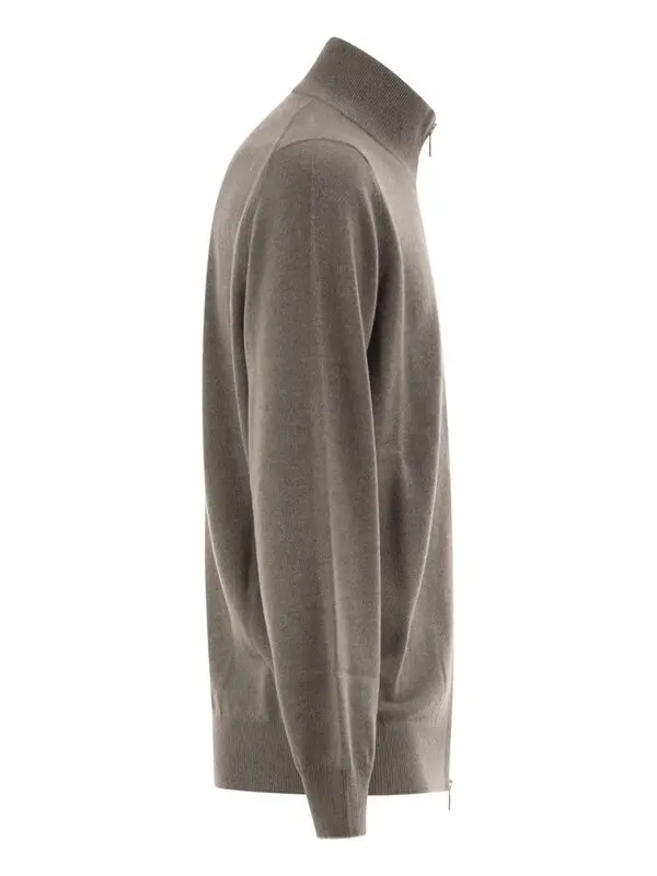 Brunello Cucinelli Zip-up Knitted Cardigan - Grey
