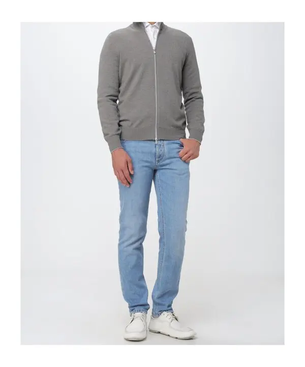 Brunello Cucinelli Zip-up Knitted Cardigan - Grey
