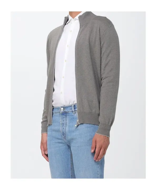 Brunello Cucinelli Zip-up Knitted Cardigan - Grey