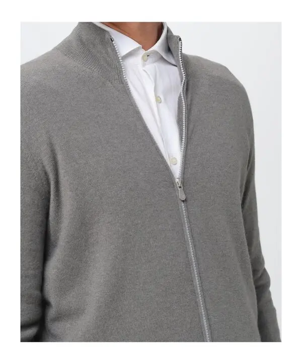 Brunello Cucinelli Zip-up Knitted Cardigan - Grey