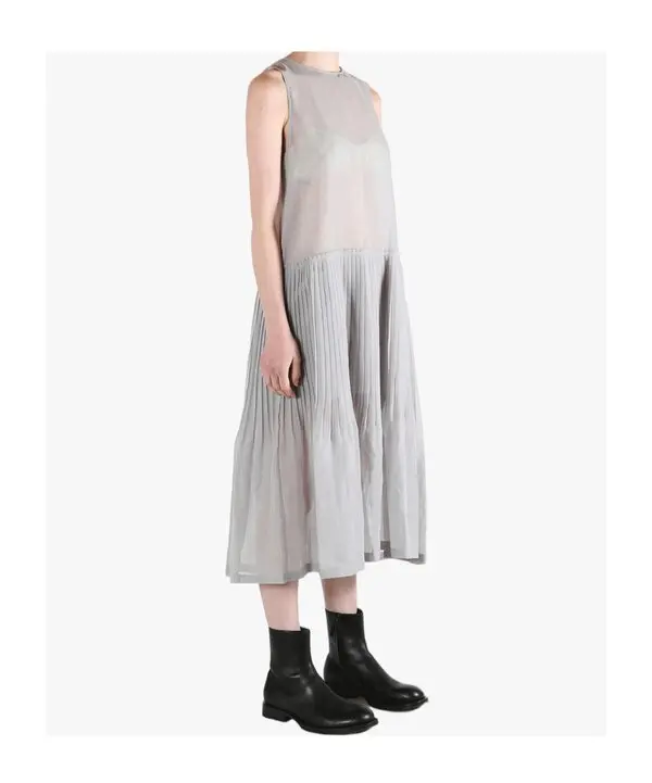 AMOMENTO Pleated Midi Dress