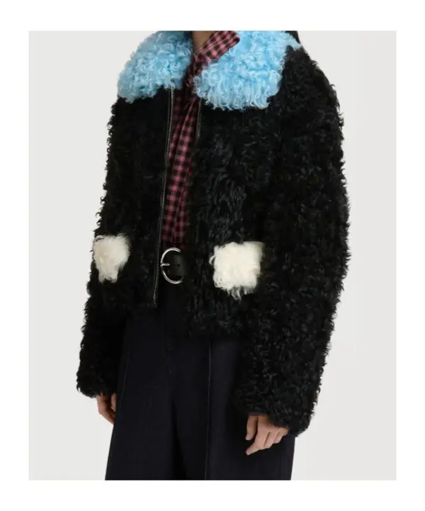 Marni Shearling-jacket With Colour-block Details