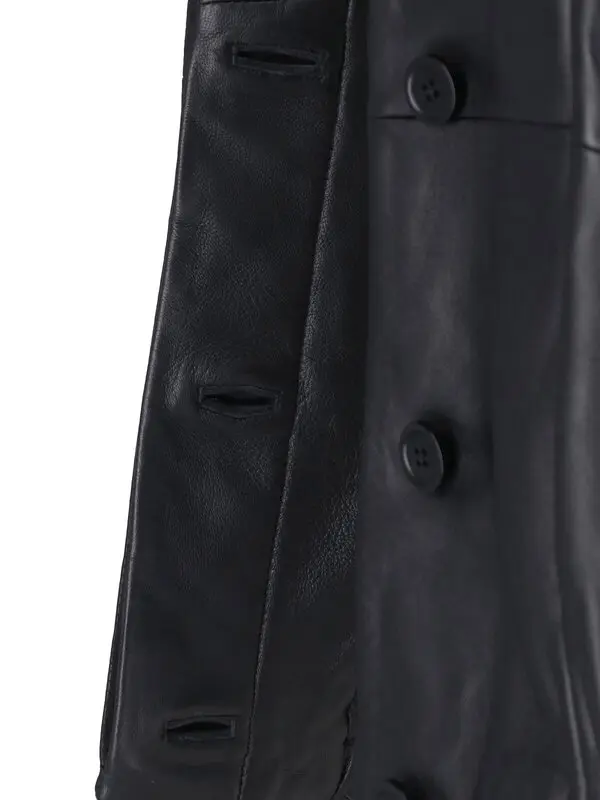 RÓHE Cropped Leather Jacket With Classic Collar
