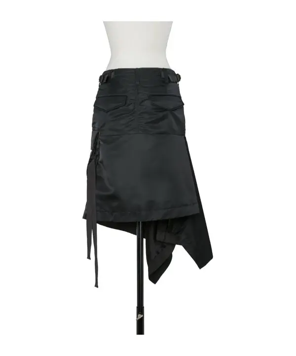 Sacai Nylon Twill Asymmetric Skirt